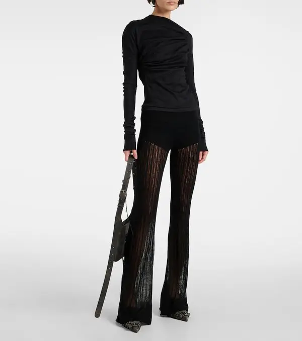 DIDU Knitted Wool Flared Pants