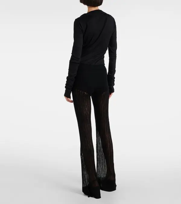 DIDU Knitted Wool Flared Pants