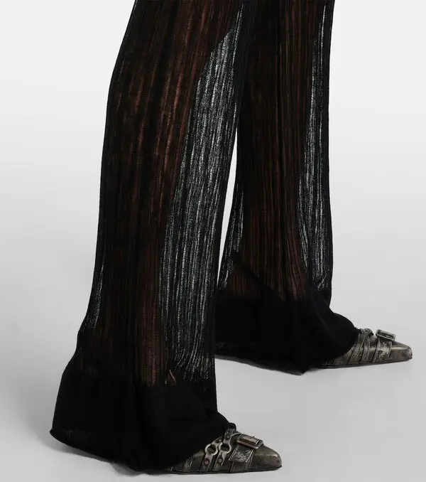 DIDU Knitted Wool Flared Pants