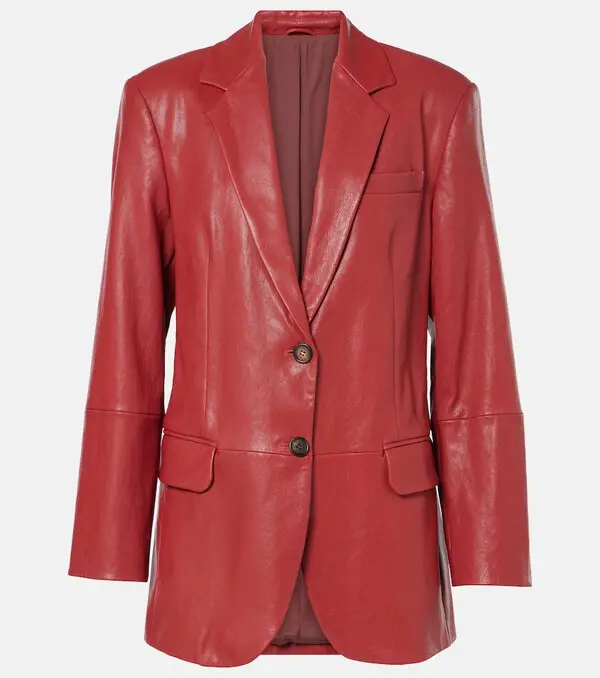 Brunello Cucinelli Leather Blazer - Black