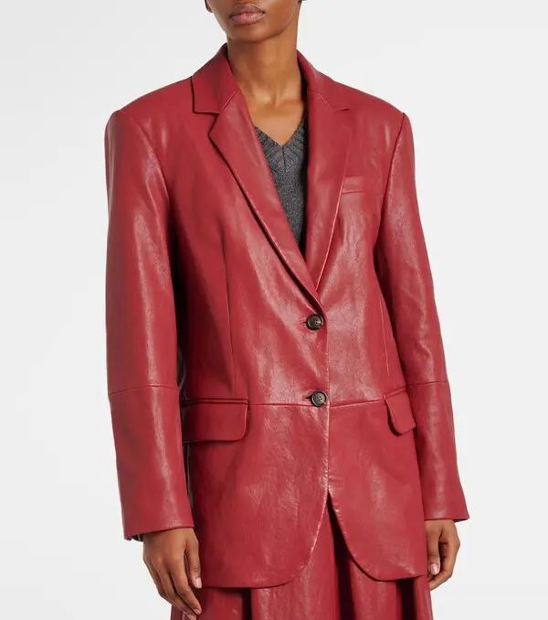 Brunello Cucinelli Leather Blazer