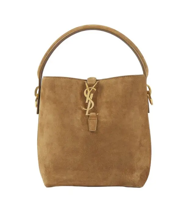 Saint Laurent Le 37 Small Suede Bucket Bag - Beige