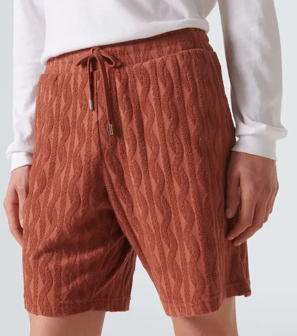 Frescobol Carioca Augusto Cotton Terry Jacquard Shorts - Brown