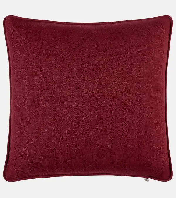 Gucci Gg Jacquard Cushion - Red