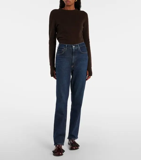 AGOLDE Stovepipe High-rise Straight Jeans - Blue