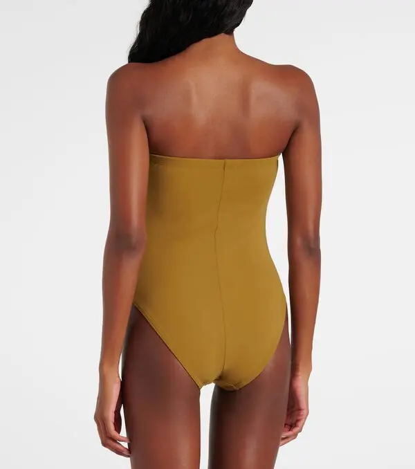 KARLA COLLETTO Gathered Bandeau One Piece Swimsuit - Green
