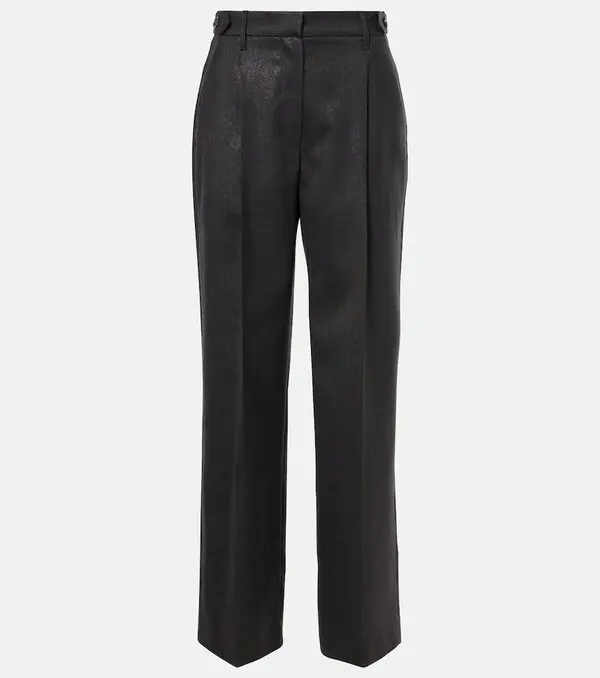 Brunello Cucinelli Wool-blend Wide-leg Trousers