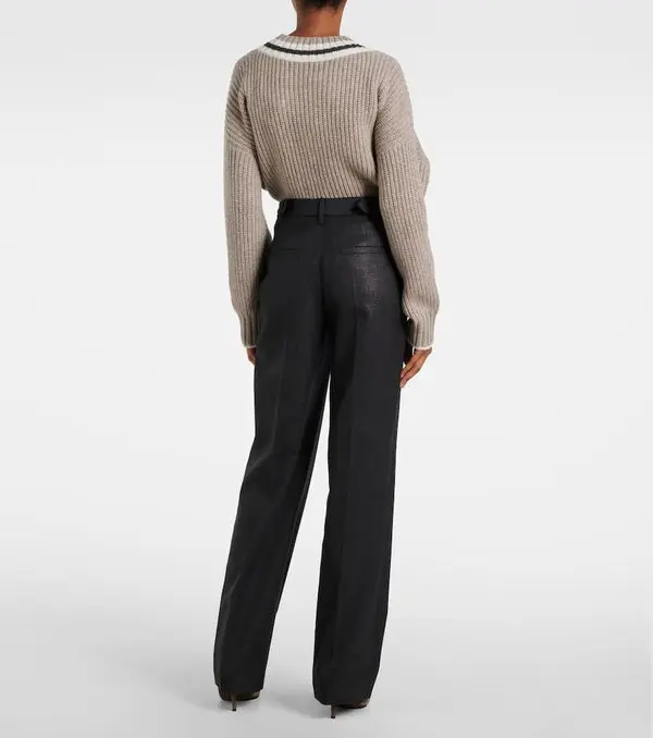 Brunello Cucinelli Wool-blend Wide-leg Trousers