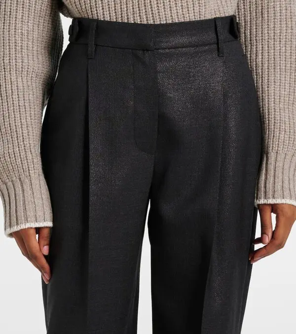 Brunello Cucinelli Wool-blend Wide-leg Trousers