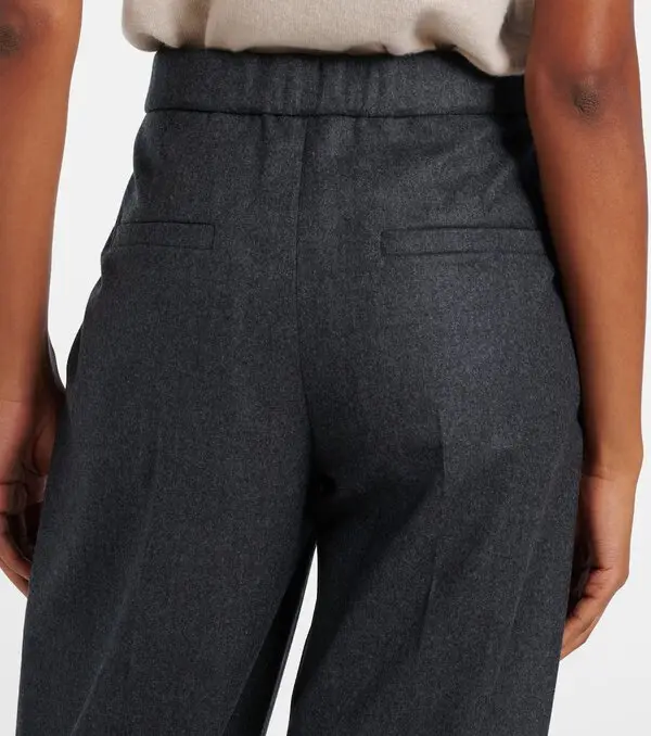 Brunello Cucinelli High-rise Wool Pants - Grey