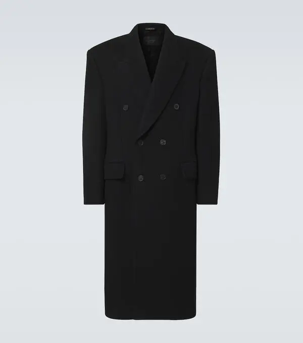 Balenciaga Double-breasted Overcoat - Black