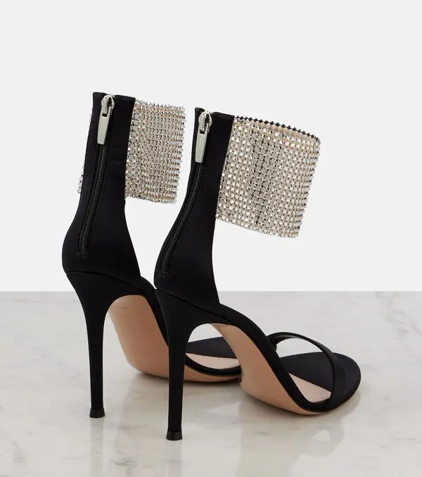 GIANVITO ROSSI Adore 105 Embellished Satin Sandals