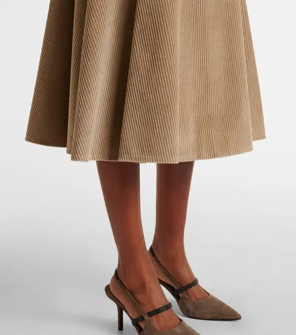 Brunello Cucinelli Cotton Midi Skirt - Beige
