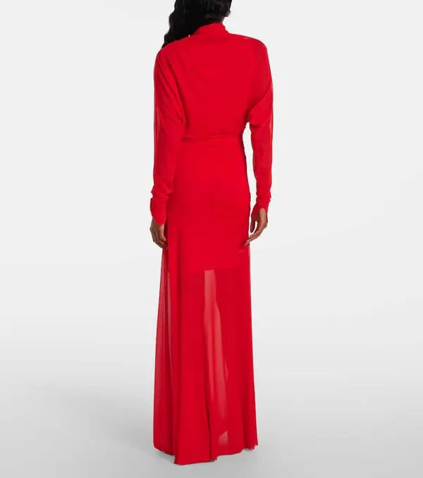 Proenza Schouler Paula Draped Maxi Dress Red 30% Off