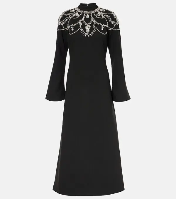 Simkhai Odetta Embellished Midi Dress - Black
