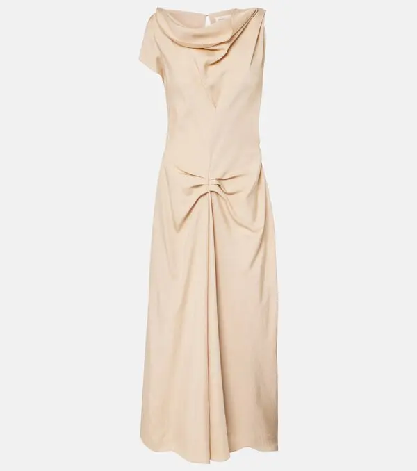 Victoria Beckham Deconstructed Gathered Midi Dress - Pink
