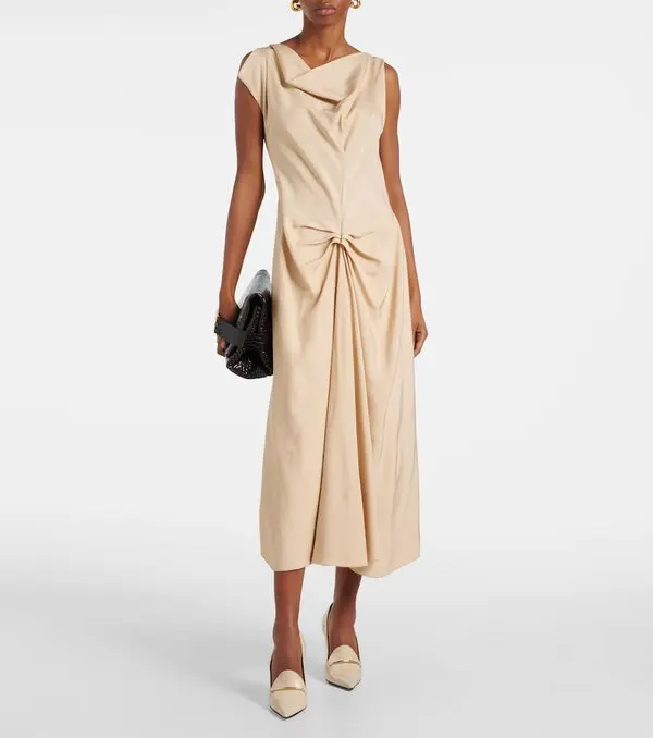 Victoria Beckham Deconstructed Gathered Midi Dress