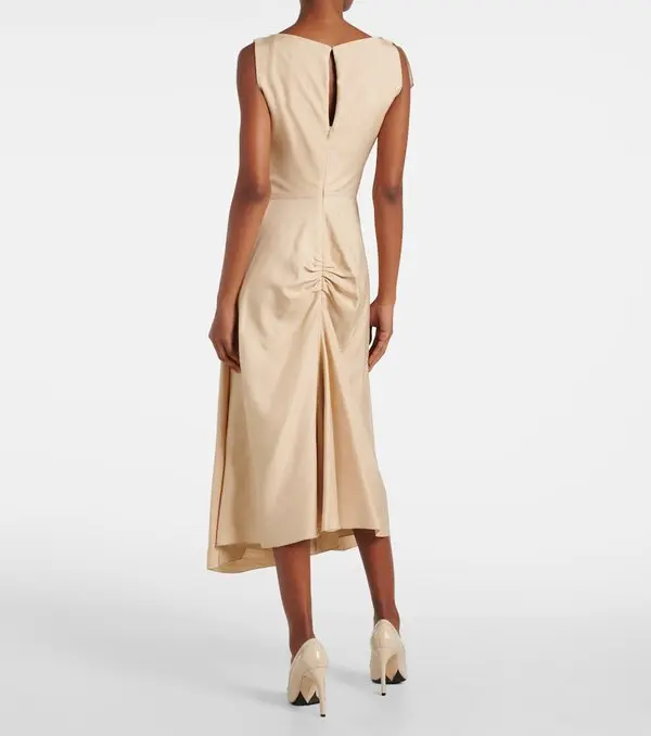 Victoria Beckham Deconstructed Gathered Midi Dress