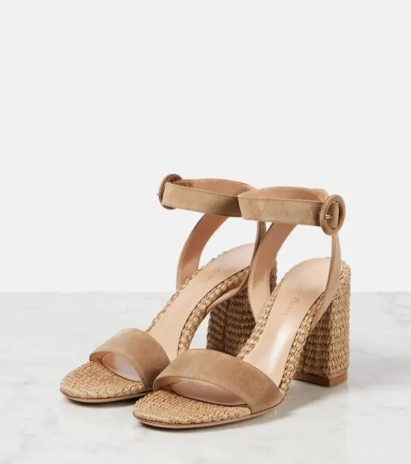 GIANVITO ROSSI 85 Suede Espadrille Sandals