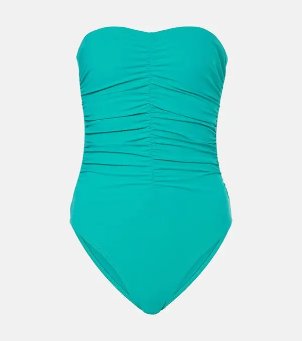 KARLA COLLETTO Gathered Strapless Swimsuit - Blue