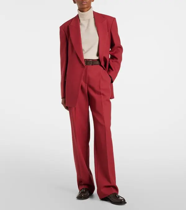 Brunello Cucinelli High-rise Virgin Wool Twill Straight Pants