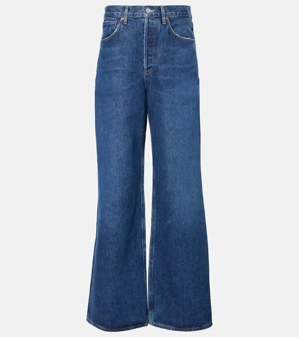 AGOLDE Dame Jean High-rise Wide-leg Jeans - Blue