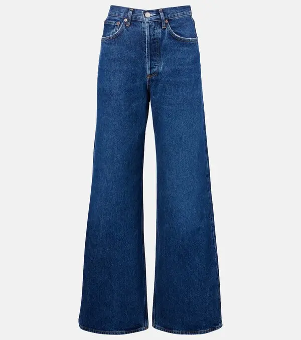 AGOLDE Dame Jean High-rise Wide-leg Jeans - Blue