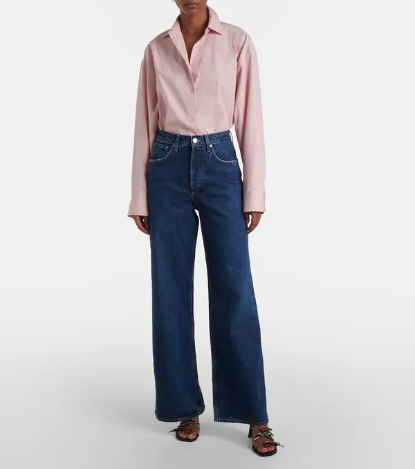 AGOLDE Dame Jean High-rise Wide-leg Jeans - Blue