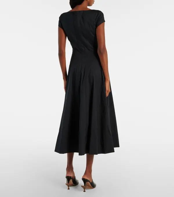Staud Cotton Poplin Midi Dress - Black