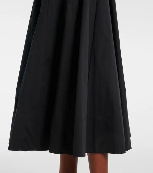 Staud Cotton Poplin Midi Dress - Black