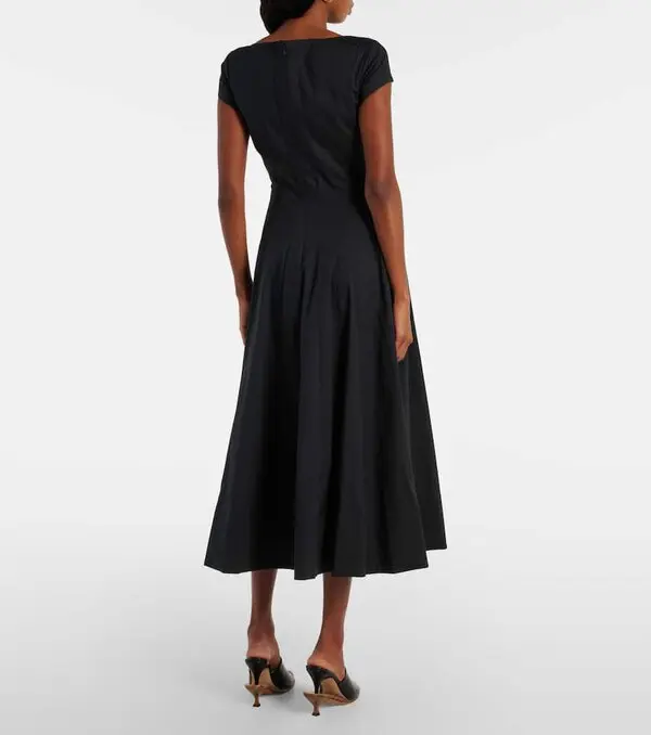 Staud Wells Fit & Flare Midi Dress - Black - 30% Off | Editorialist