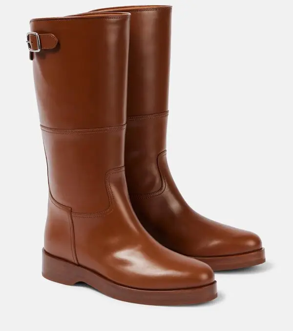 Loro Piana Lupo Leather Knee-high Boots