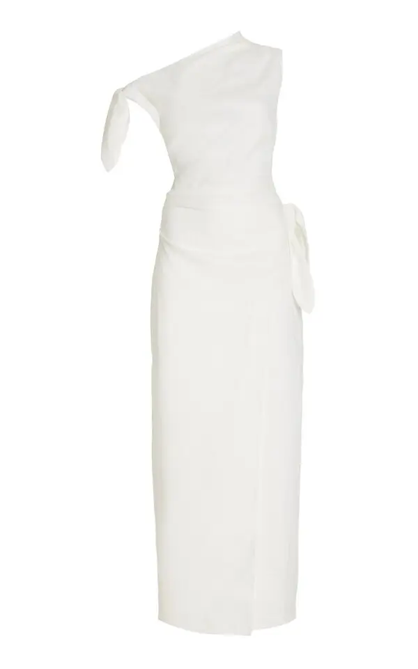 sir the label white linen dress Bettina linen midi dress in white - SIR