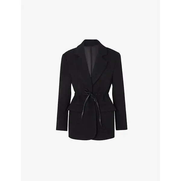 MALINA Elodie Drawstring Wool-blend Blazer