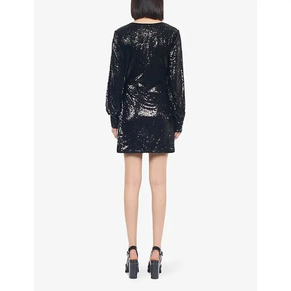 kooples sequin dress The Kooples Mini Dress Silver Sequin S  Elite Preloved