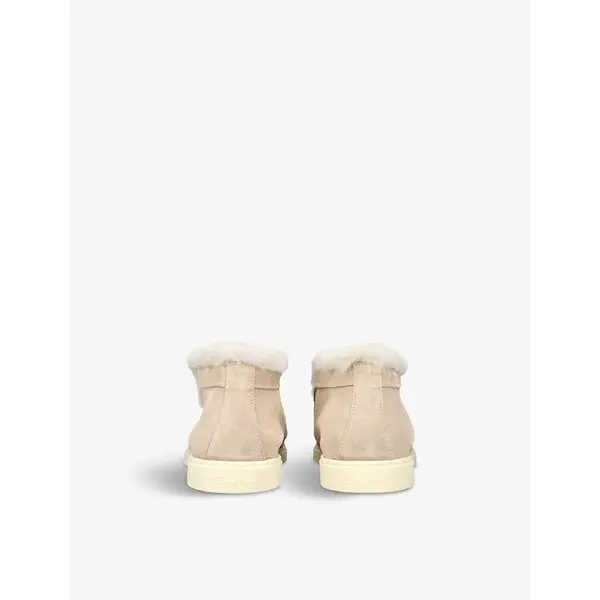 Santoni Fortune Embossed Suede Ankle Boots - Beige
