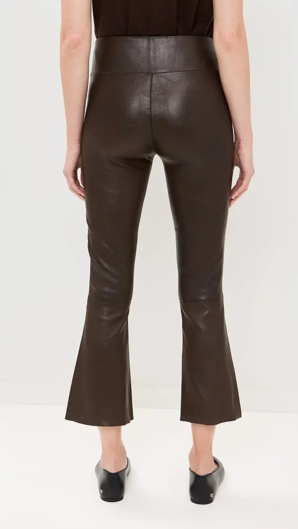 Sprwmn Crop Flare Leather Pants