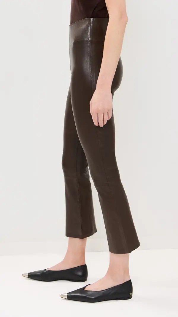 Sprwmn Crop Flare Leather Pants