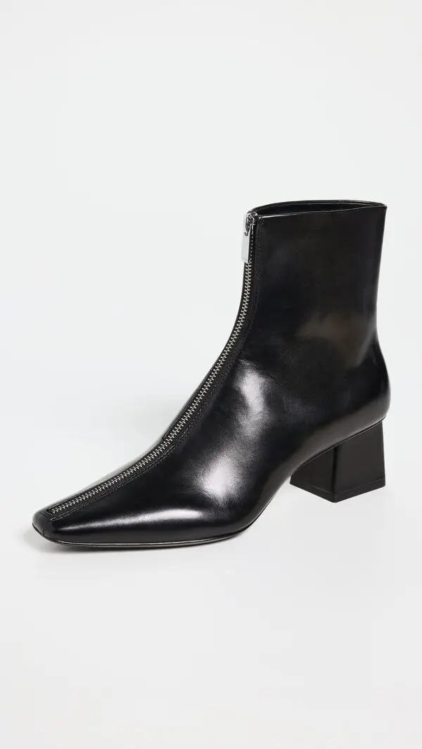 Simkhai Ryder Leather Zip Front Boots - Black