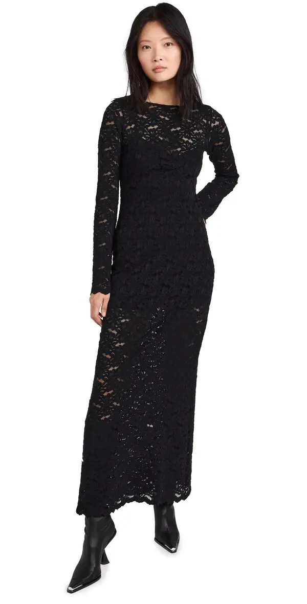chinese dress ladies Diana Drop Waist Dress ~ Black Lovely Lace – Show Me Your Mumu main image 1