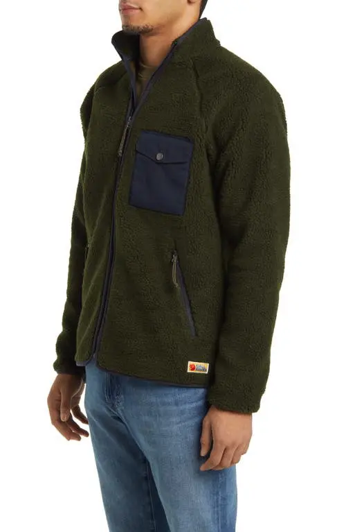 Fjallraven Vardag Pile Fleece Zip Jacket - Deep Forest