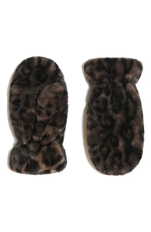 Apparis Coco Faux Fur Mittens - Dark Leopard