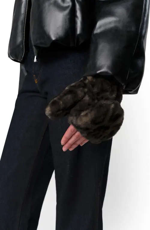 Apparis Faux Fur Mittens - Dark Leopard