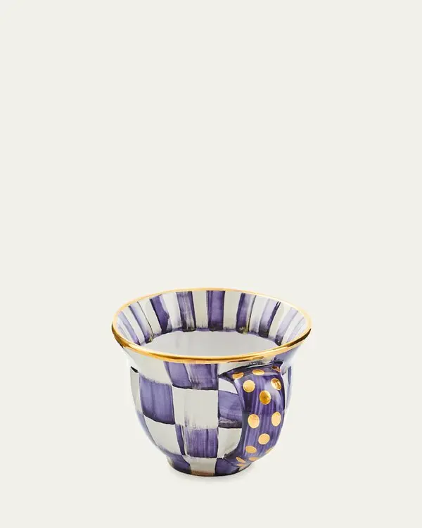 MACKENZIE-CHILDS Violet Check Ceramic Teacup
