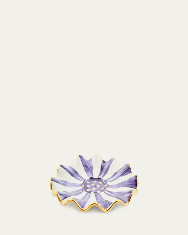MACKENZIE-CHILDS Violet Check Ceramic Saucer