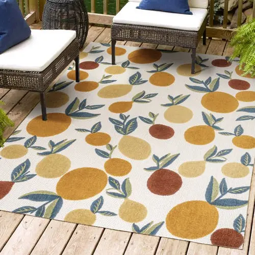 JONATHAN Y Limone Bold Lemon High-low Indoor/outdoor Area Rug