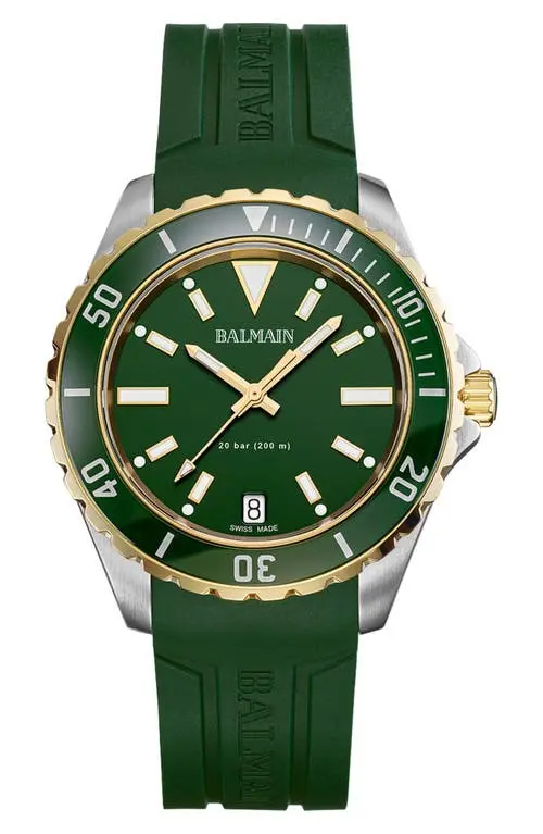 BALMAIN WATCHES Ophrys Strap Watch - Bicolor Stainless Steel/ Green