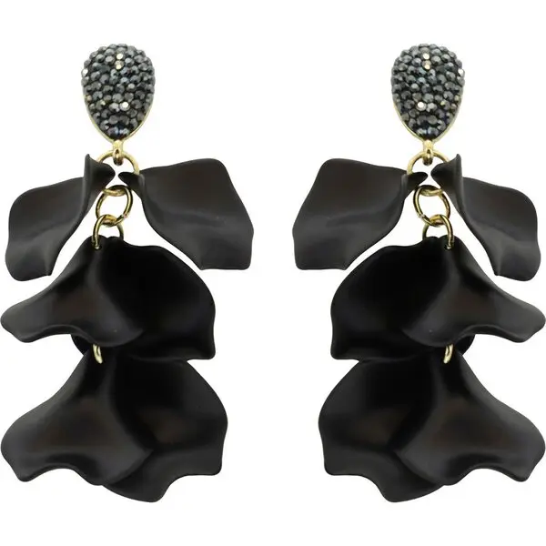 PANACEA Petal Drop Earrings - Black
