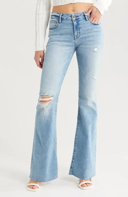 HIDDEN JEANS Ripped Mid-rise Flare Jeans