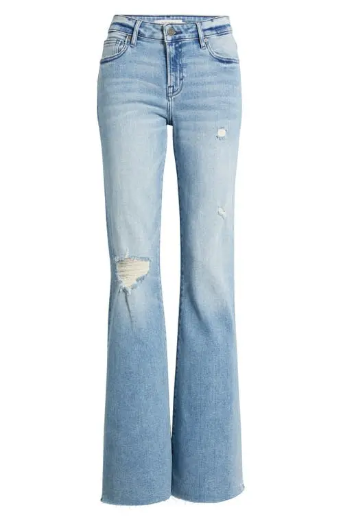 HIDDEN JEANS Ripped Mid-rise Flare Jeans